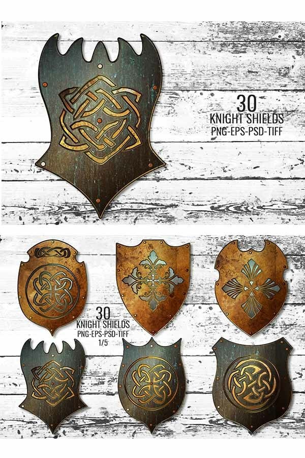 30 Knight Shields PNG