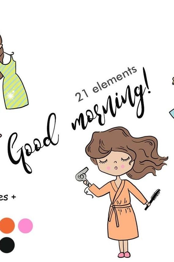 Functional Girls GOOD MORNING Decorative StIckers - PNG