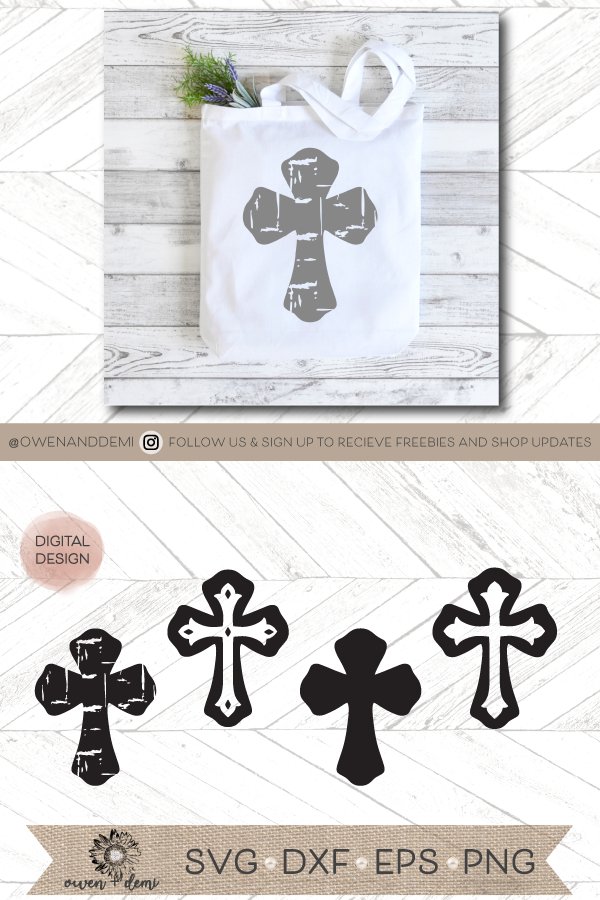 Rustic Decorative Cross SVG - Cross Cut Files 4 Variations