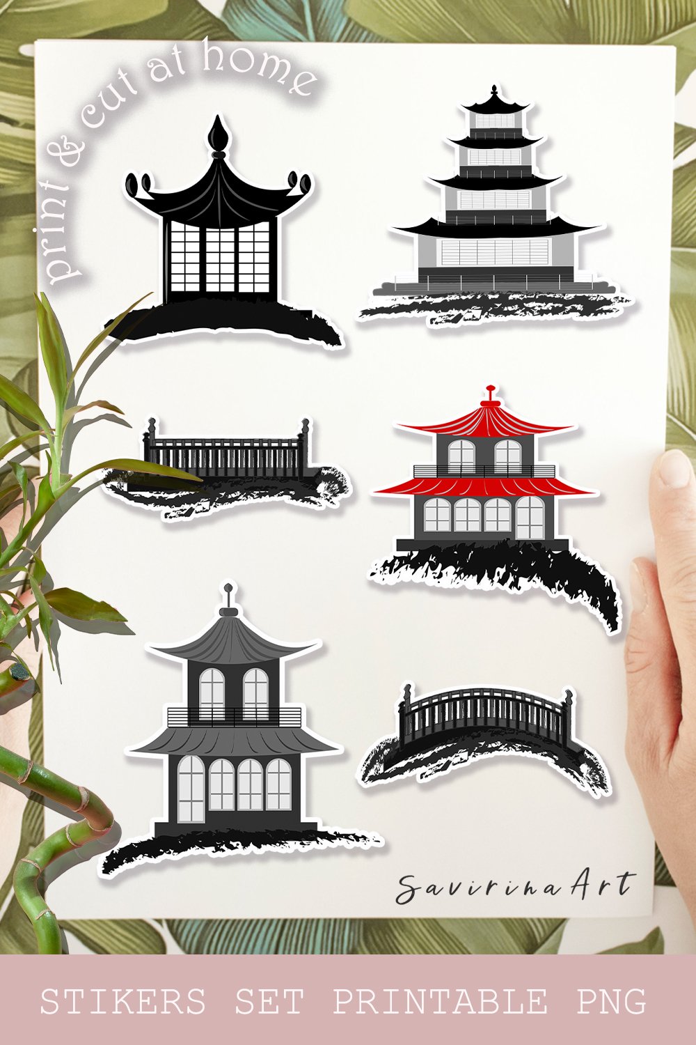 Stickers set Printable. Sticker PNG Asia. Crafting (2846956)