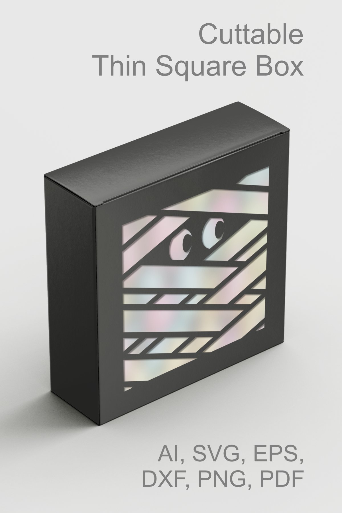 Mummy Decorative Window - Thin Square Box Paper-cut Template