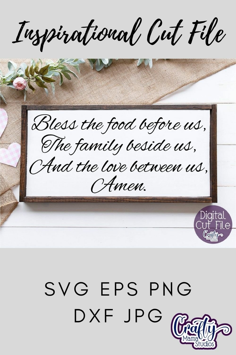 Bless The Food Before Us Christian Farmhouse Home Sign Svg