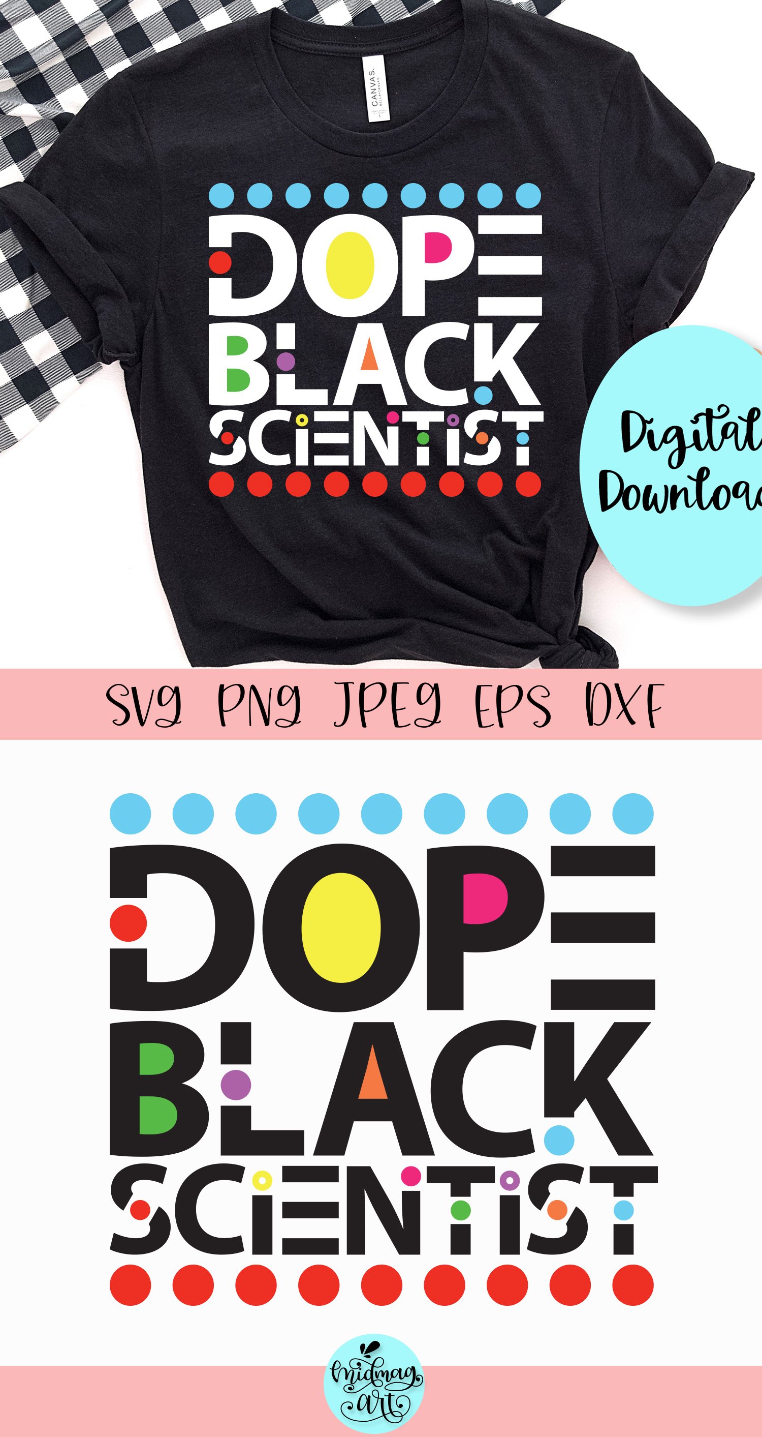 Dope black scientist svg, black history month svg