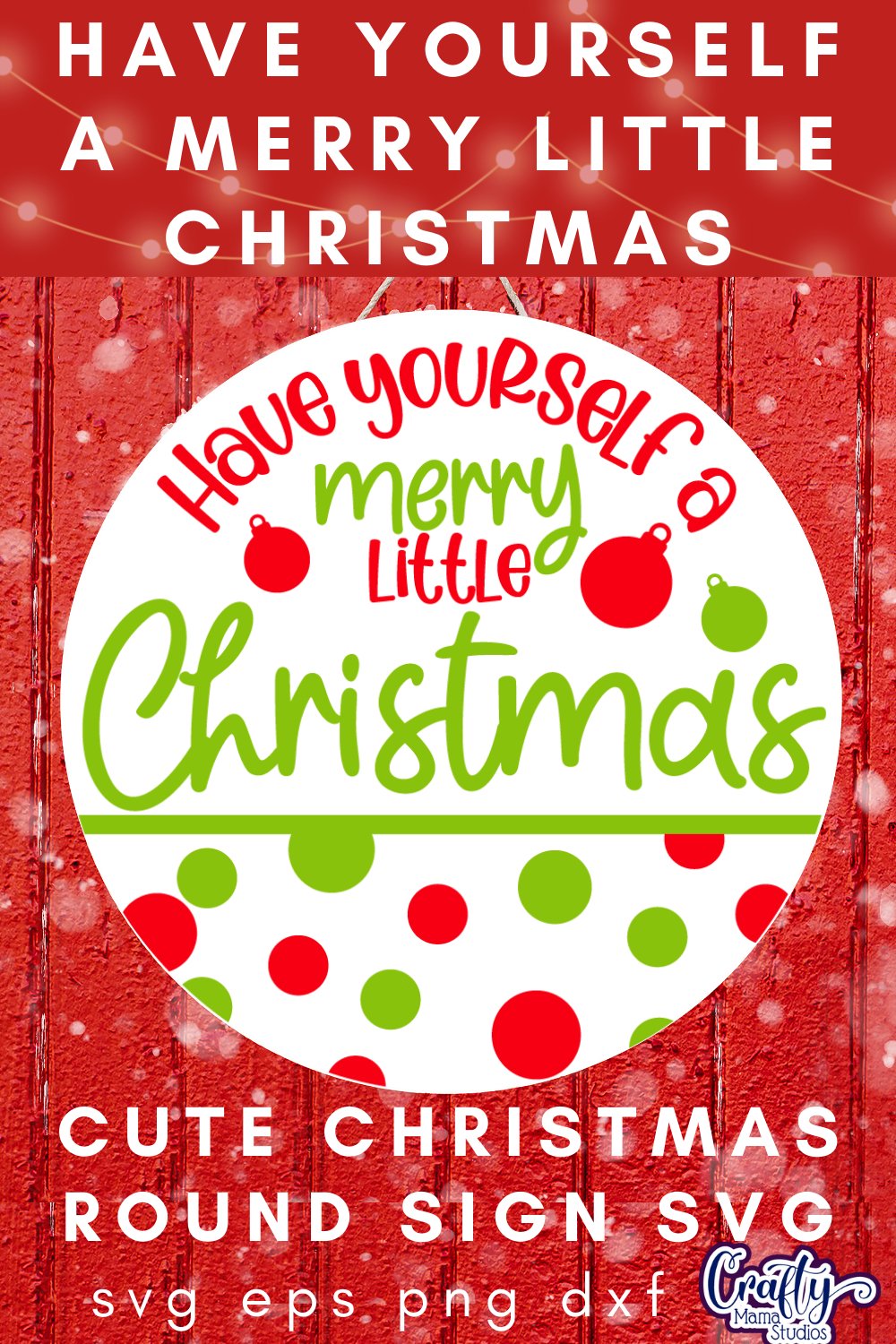 Cute Christmas Svg Round Sign | Merry Little Christmas Png