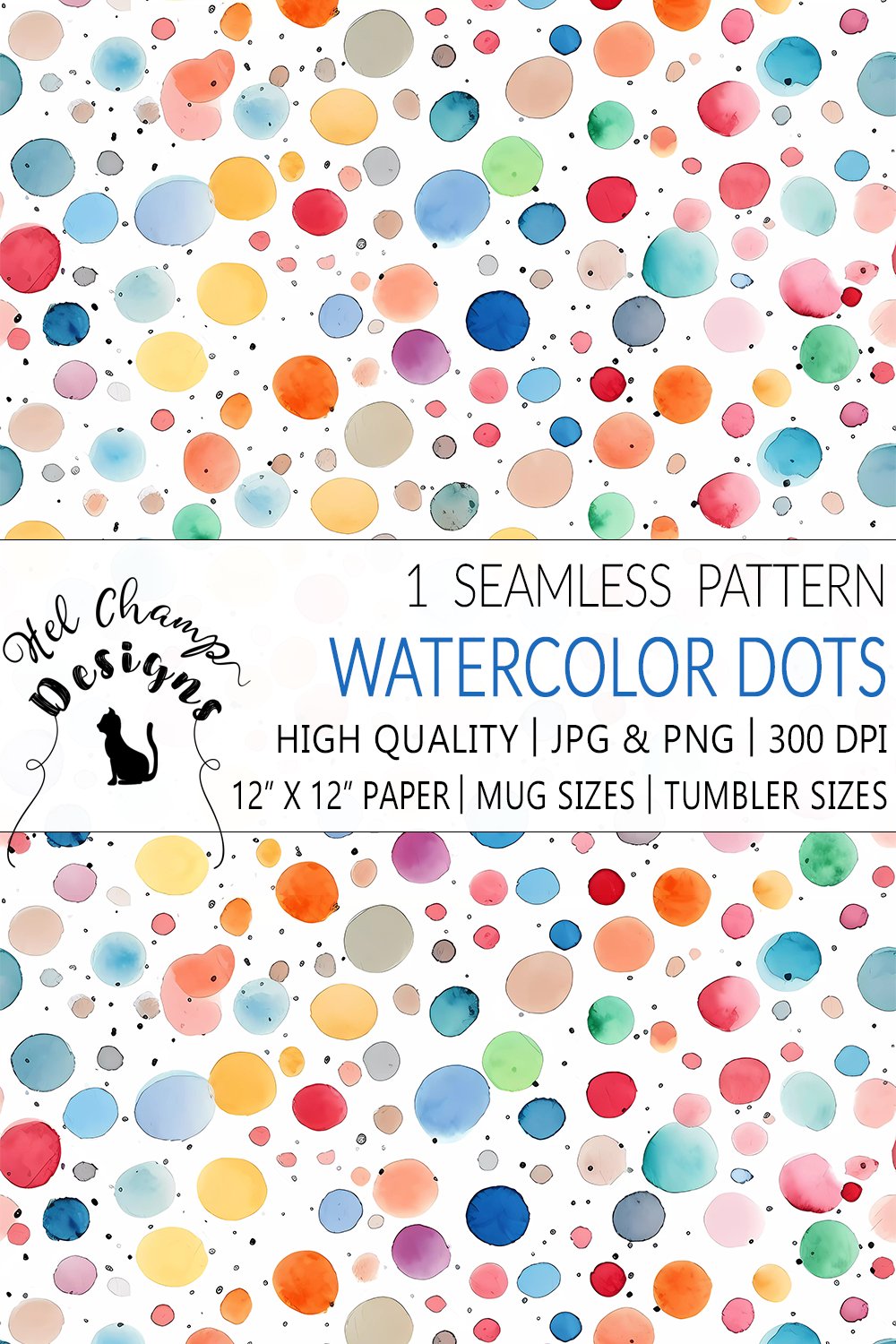 Scrapbooking paper with watercolor dots design