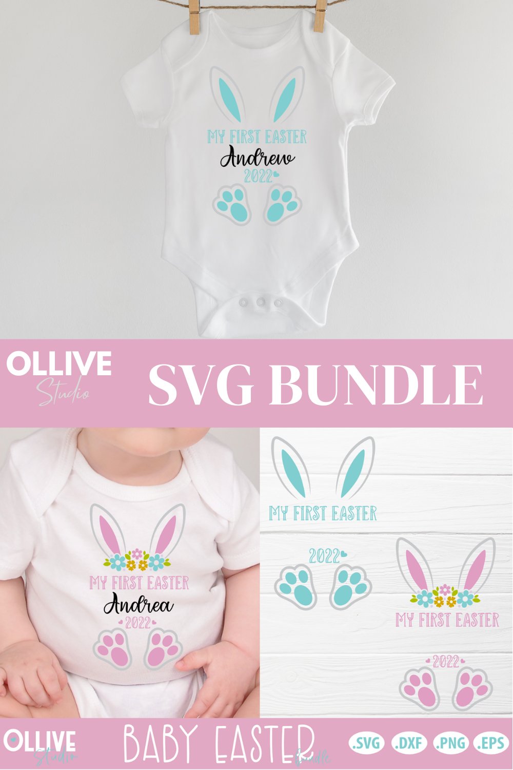 Easter Bunny Ears Bundle SVG | My First Easter 2022
