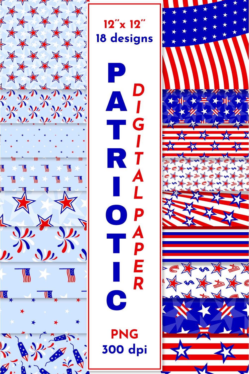 Patriotic patterns collection. Digital paper