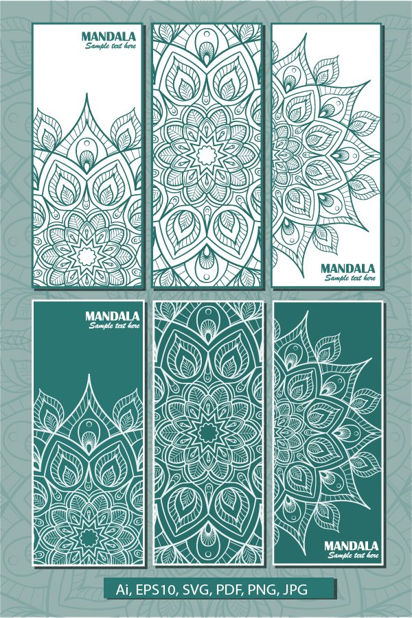 Set of cards with mandala