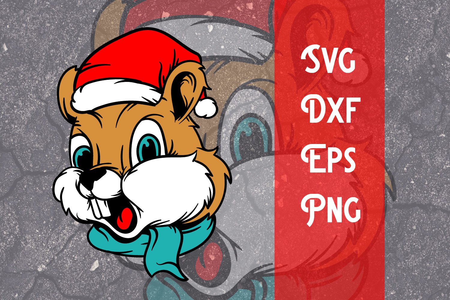 Chipmuk Santa Claus Christmas svg cut file