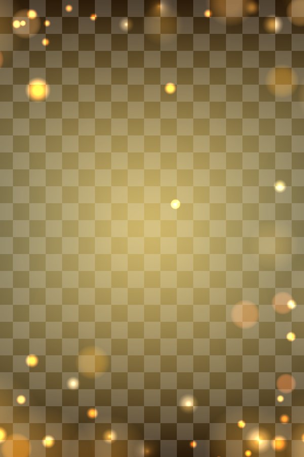 Bokehs light frame on transparent