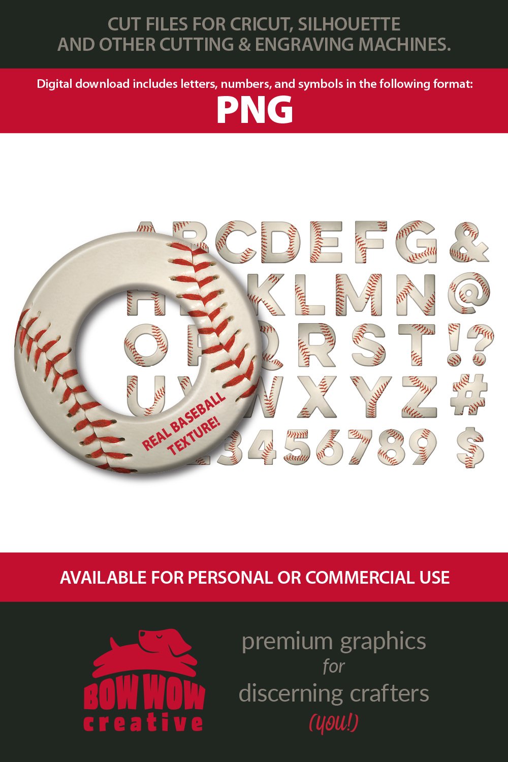 Baseball Alphabet Numbers & Symbols Clipart Bundle