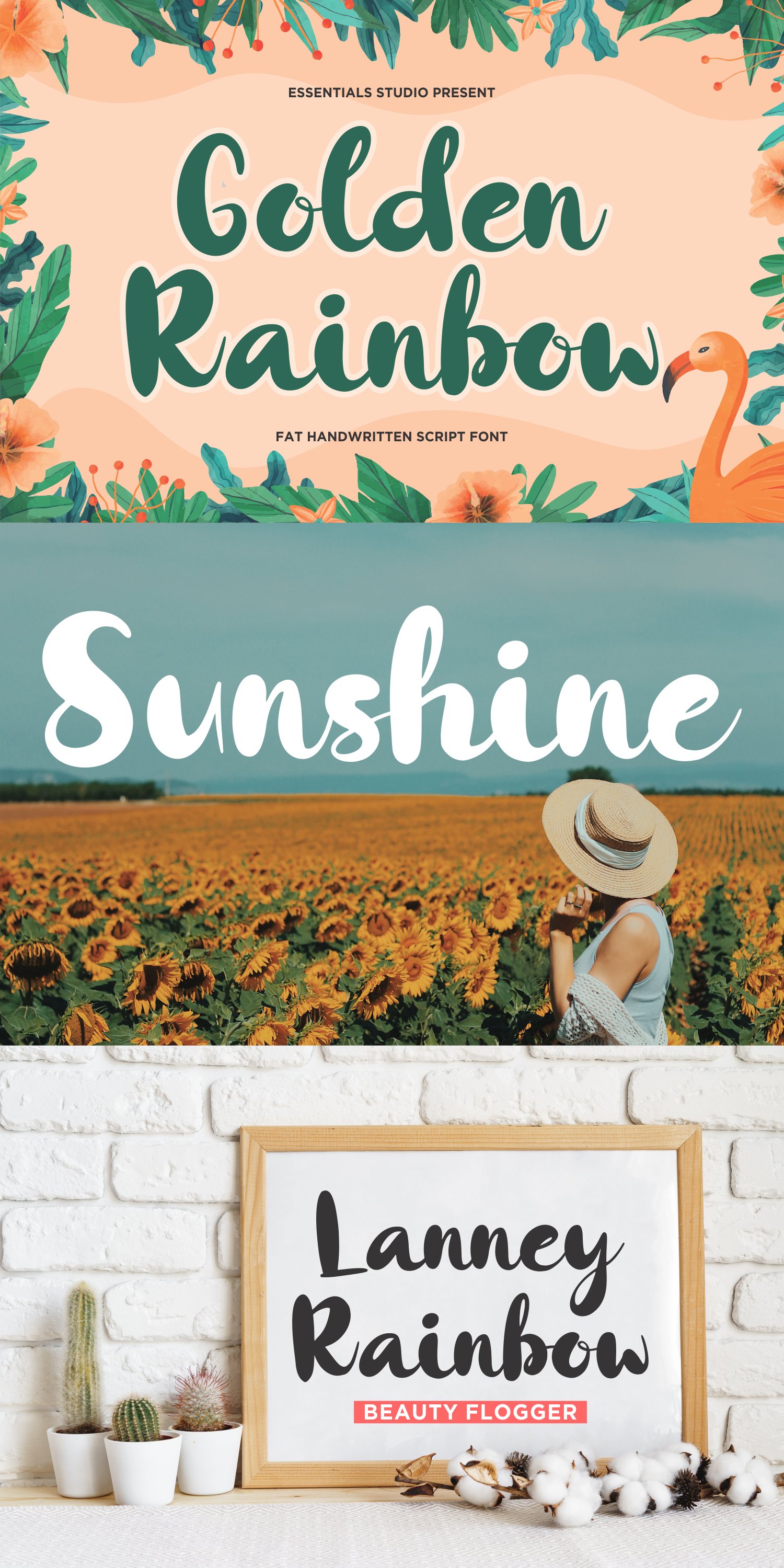 Golden Rainbow - Fat Script Font