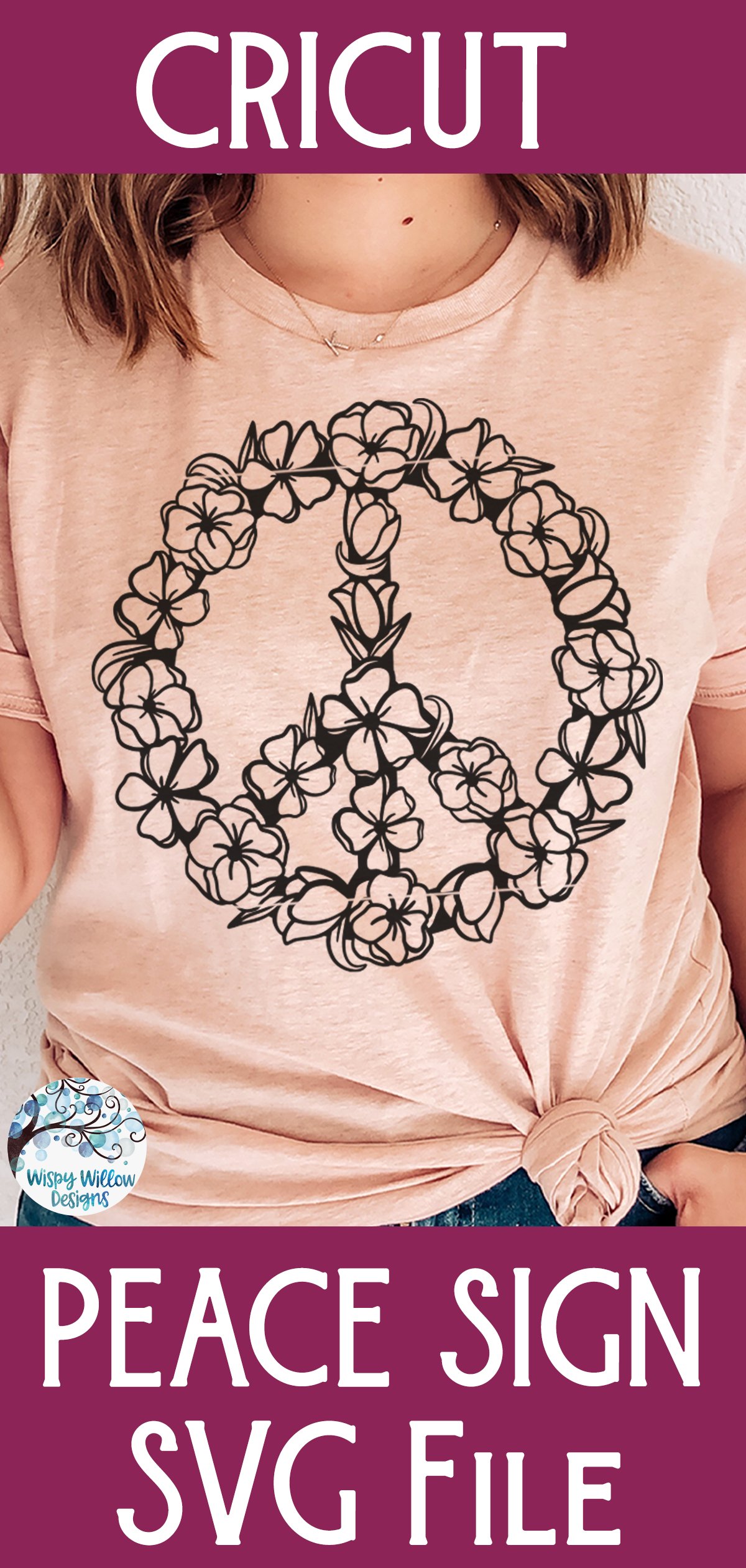 Peace Sign With Flowers SVG (1312612)