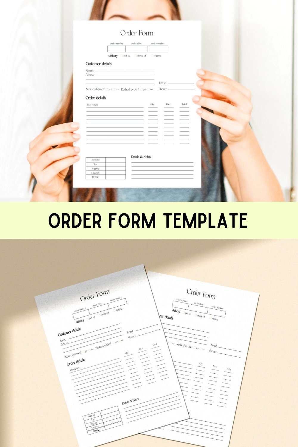 Order Form Template, Simple and Modern
