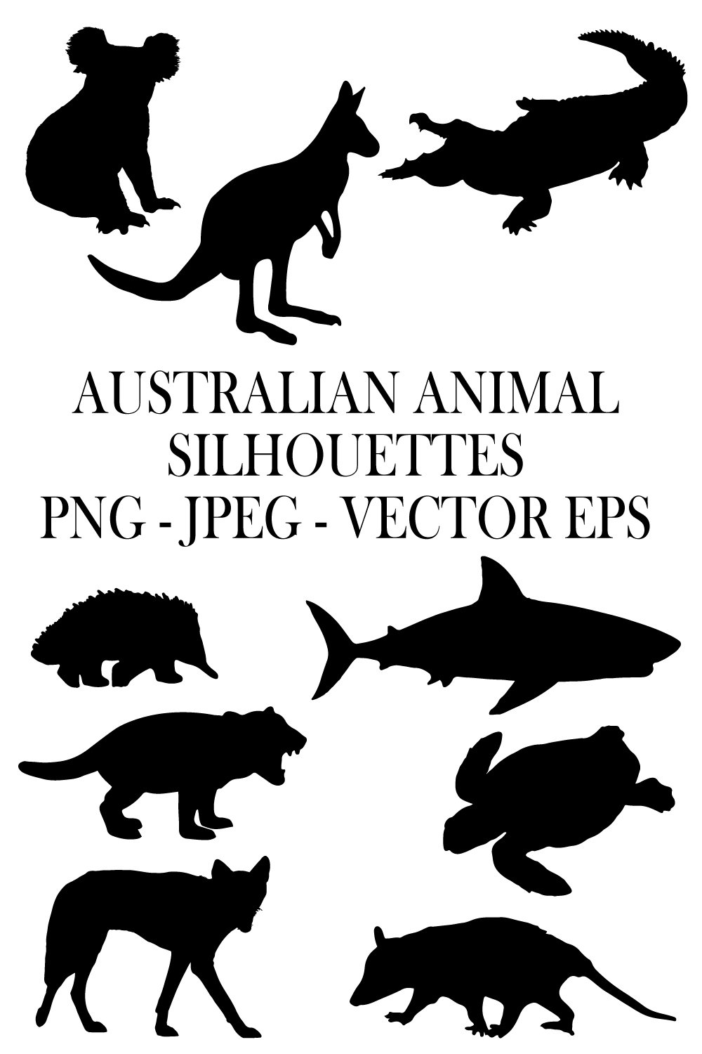 Australian Animals Clipart | Australian Animal Silhouettes