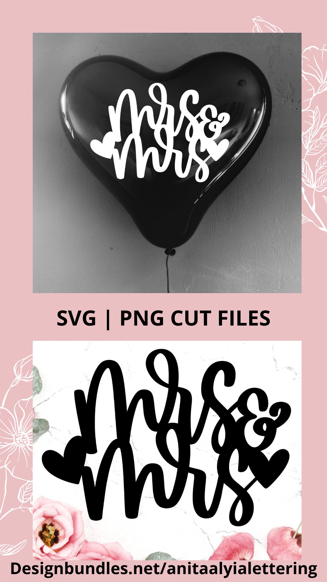 Mrs and Mrs svg, wedding cake topper SVG