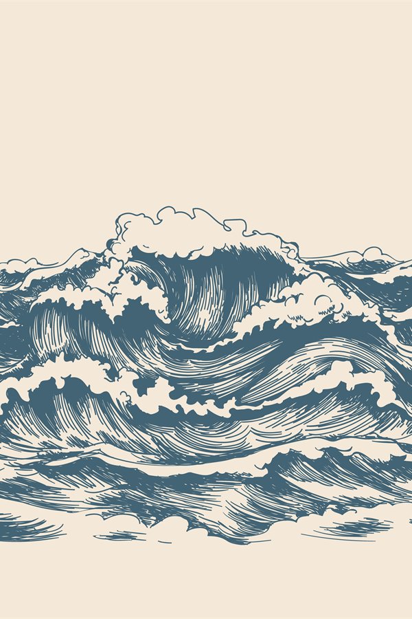 Sea waves sketch pattern