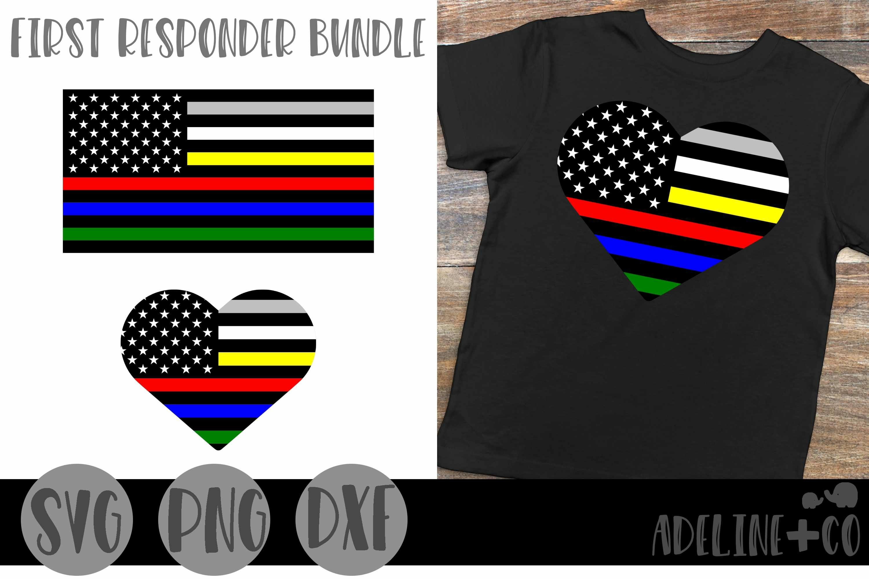 First Responder Bundle, SVG, Thin line, American (1335540)