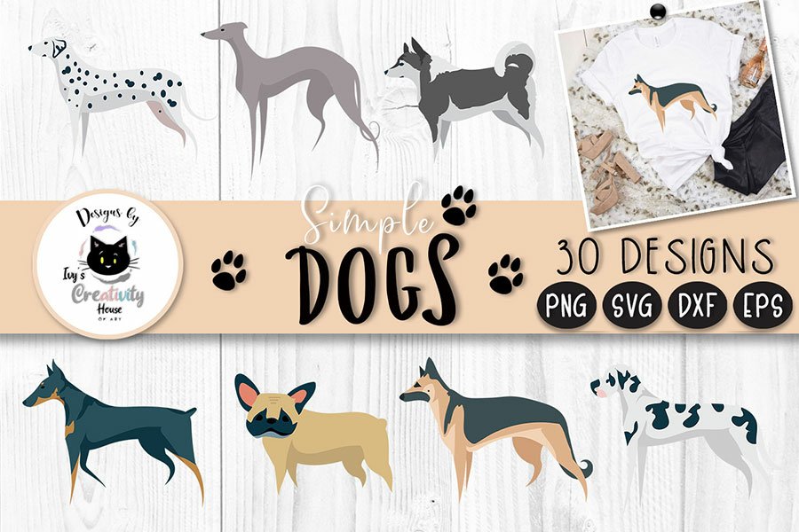Collection of 30 Dog SVG designs