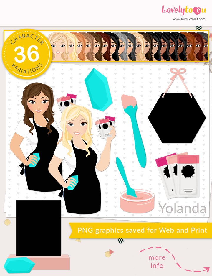 Chalk girl clipart, chalking art woman avatar, (1023342)