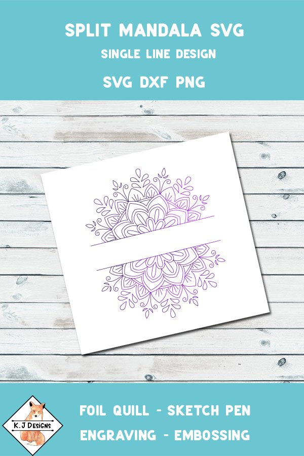Split Mandala SVG for Foil Quill | Single Line Designs