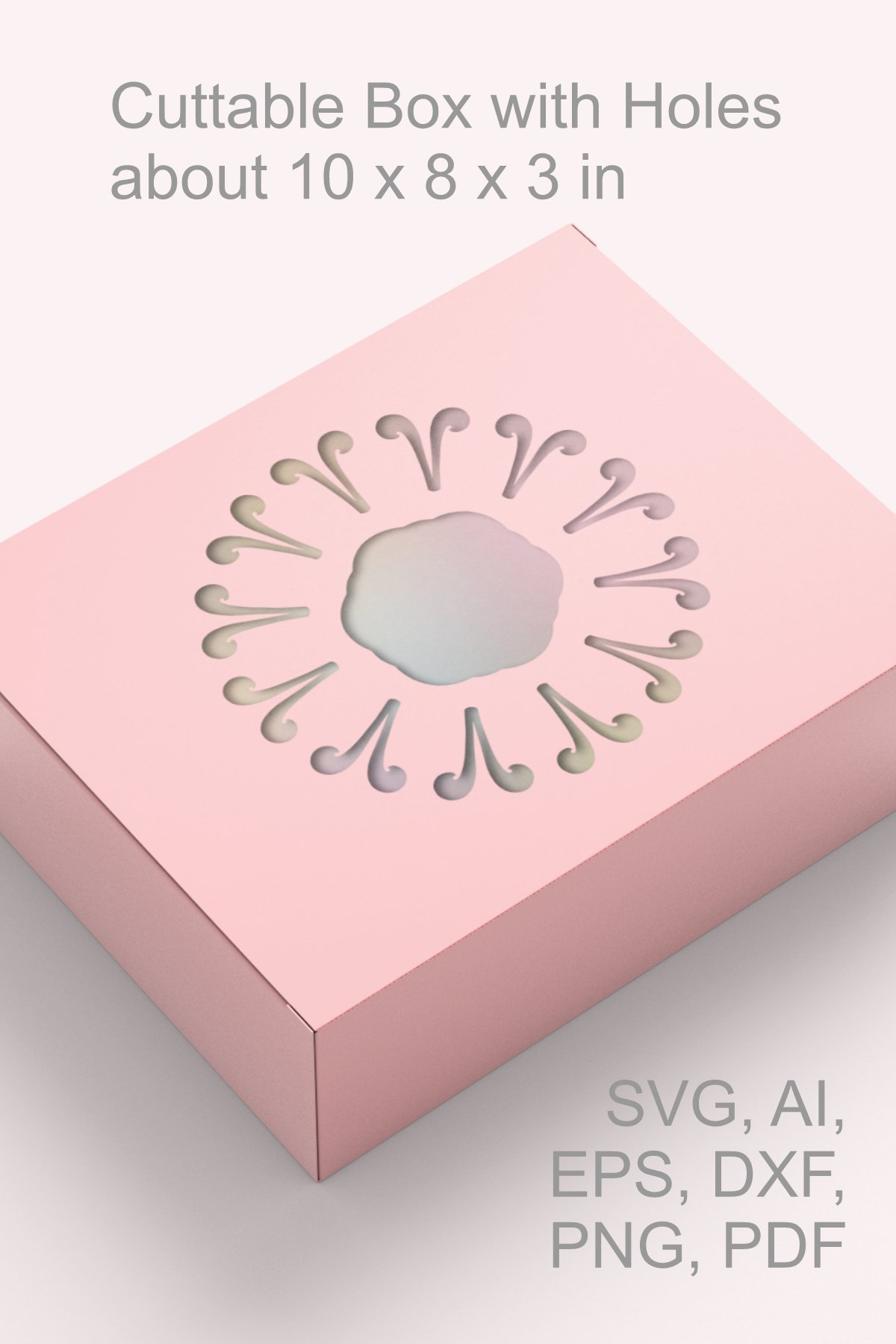 Flourish Window Rectangular Gift Box Paper Cut Template SVG