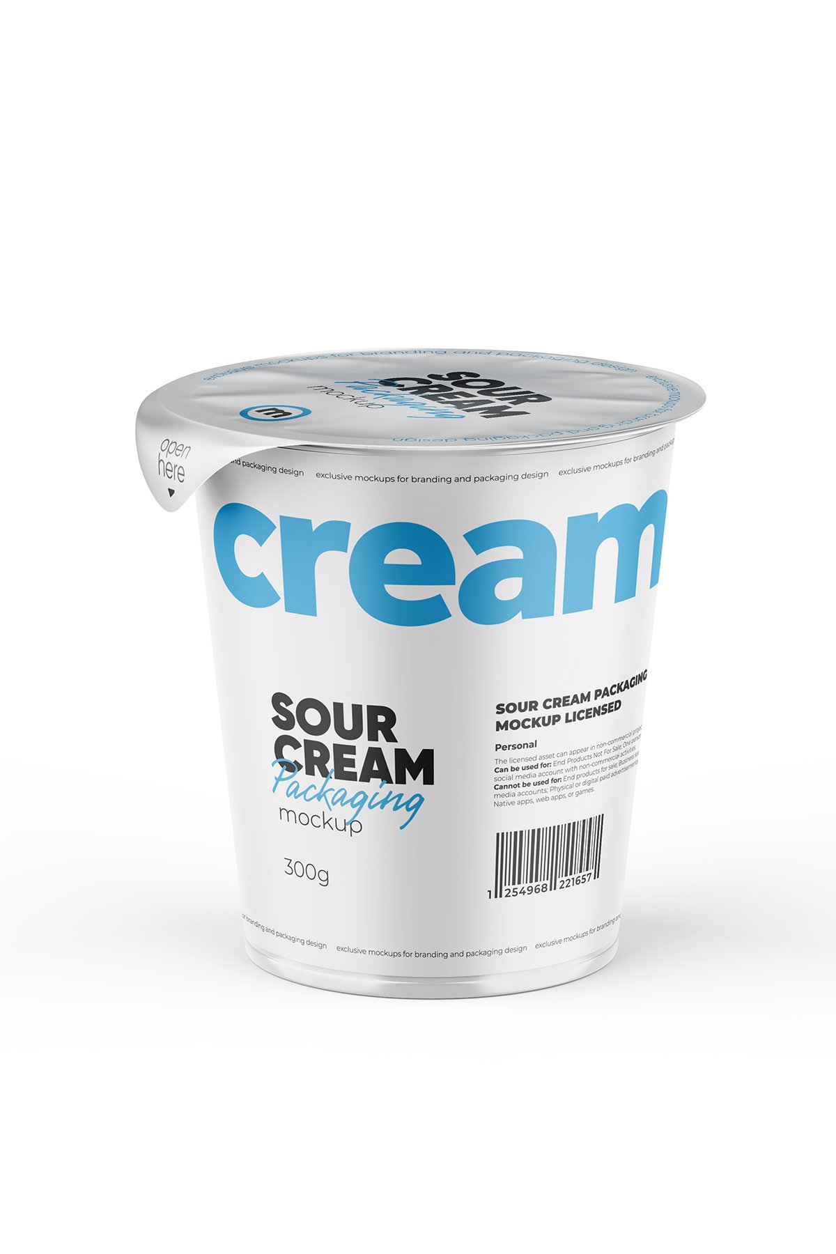 300g Sour Cream Package Mockup (1952083)