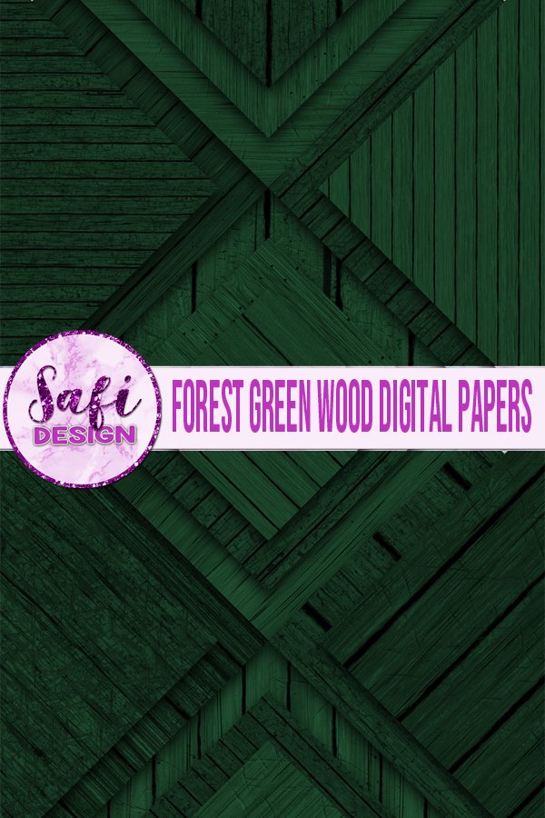 Forest Green Rustic Wood Digital Paper Backgrounds