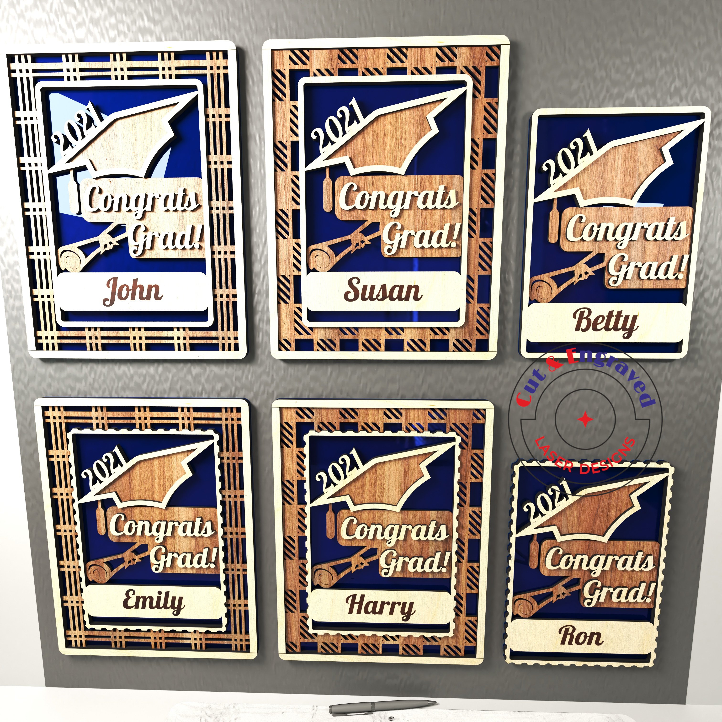 Class of 2021 graduation signs. Glowforge ready (1268378)