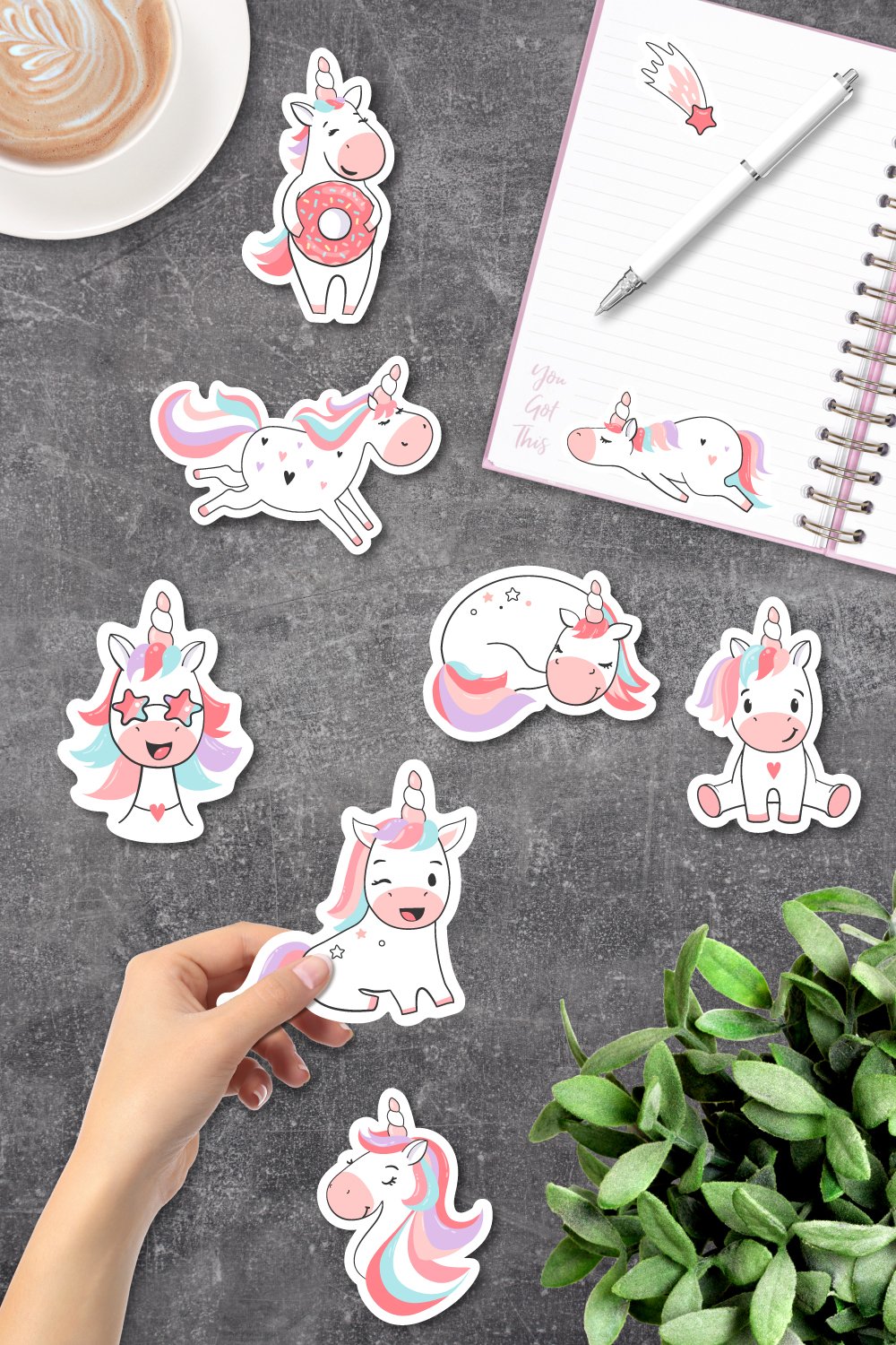 Unicorn Sticker bundle, Printable and Digital (1758560)