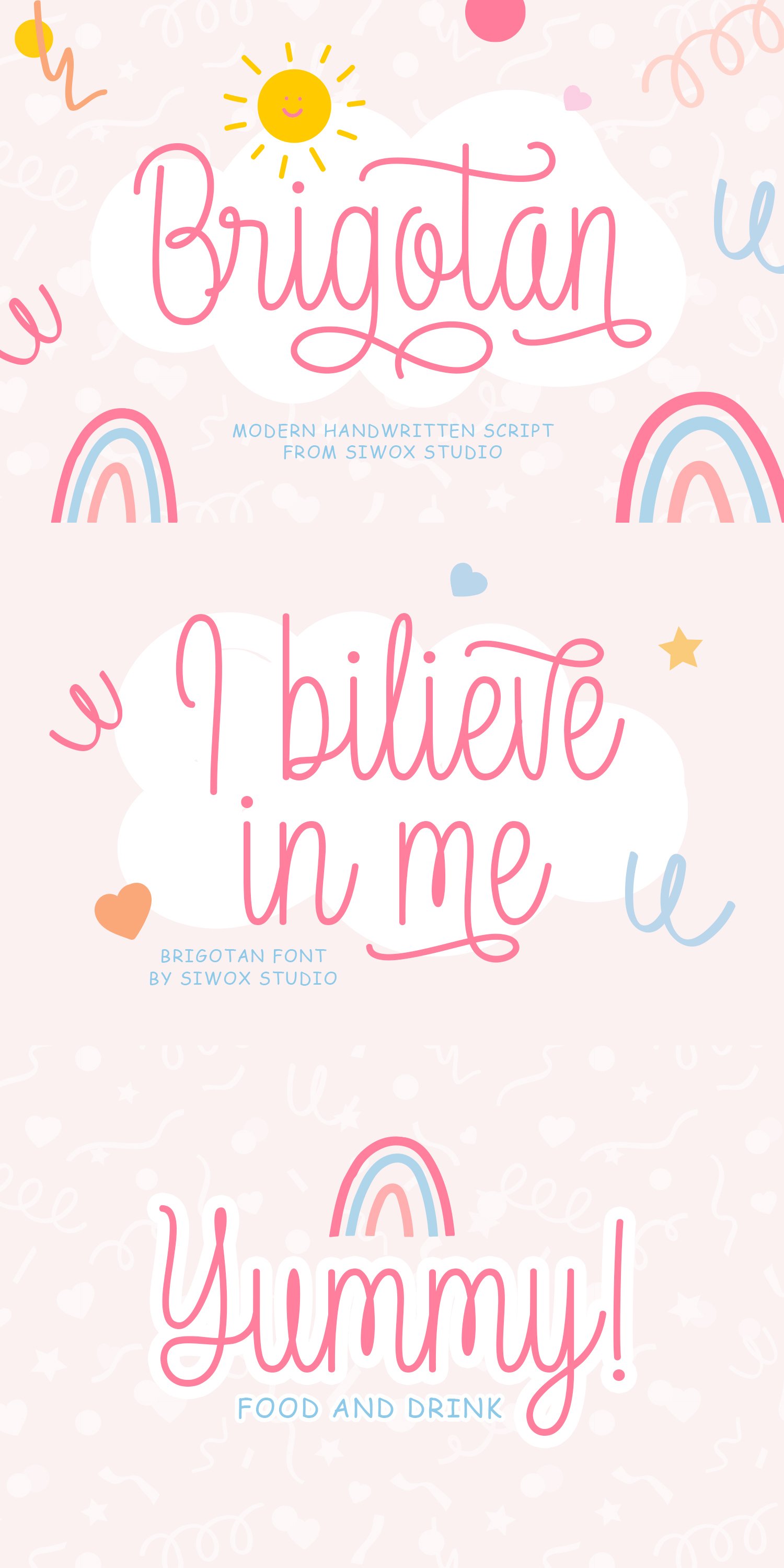 Brigotan | Cute Monoline Fonts