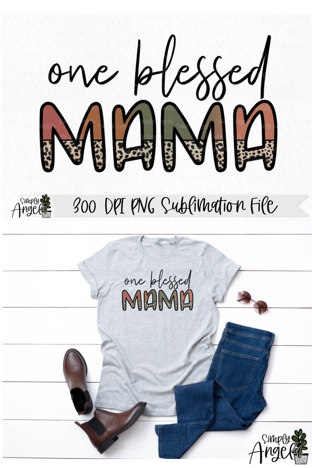 One Blessed Mama Png Sublimation Design