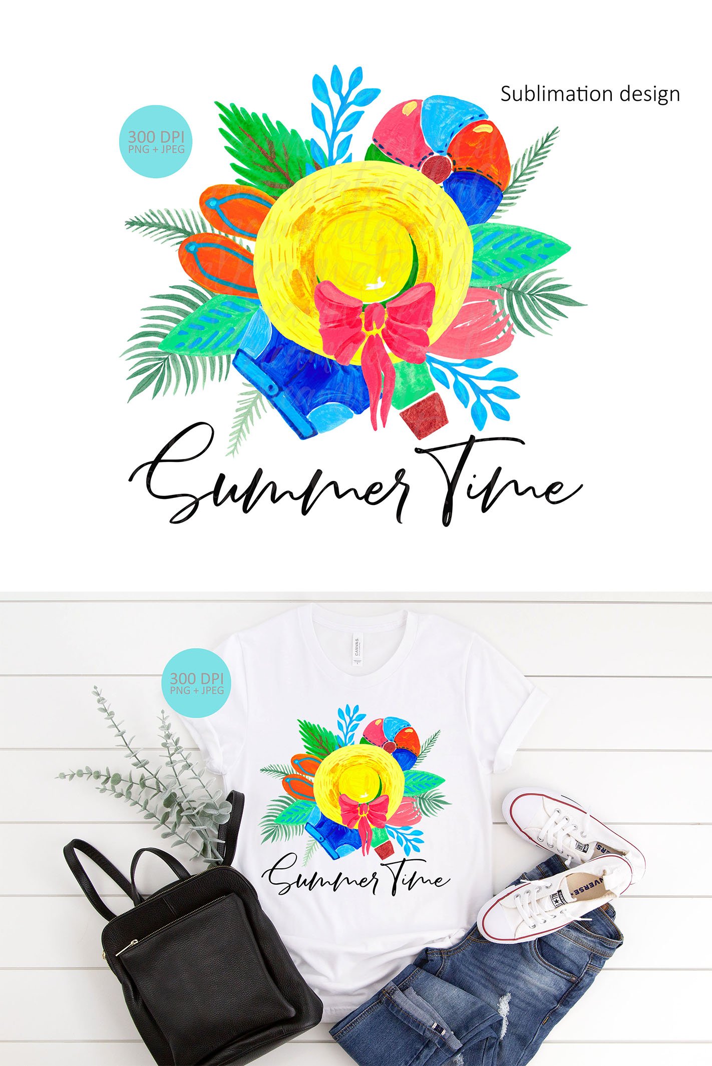 Summer design for sublimation printable