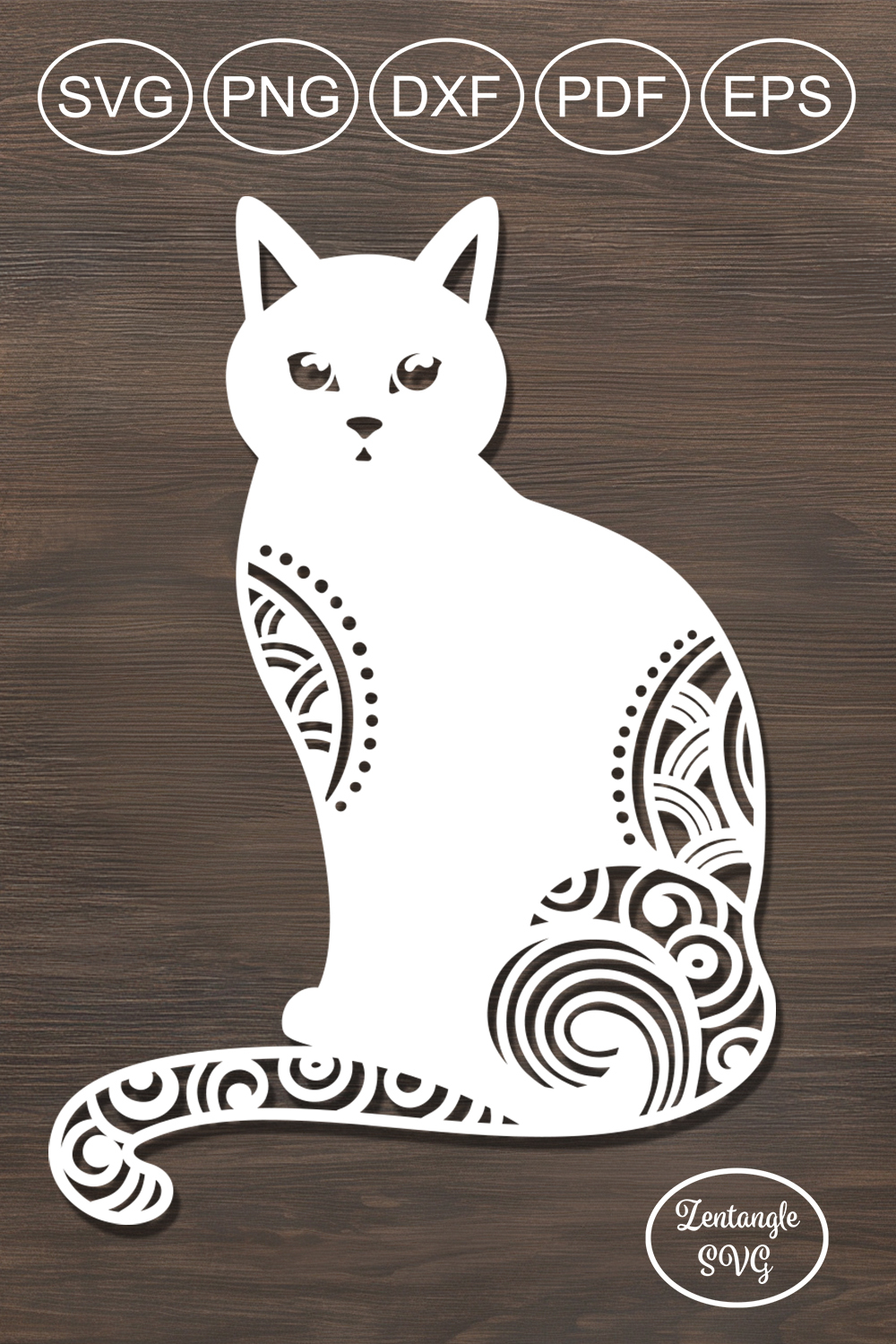 Cat papercut, paper cutting template, laser cut (5461021)