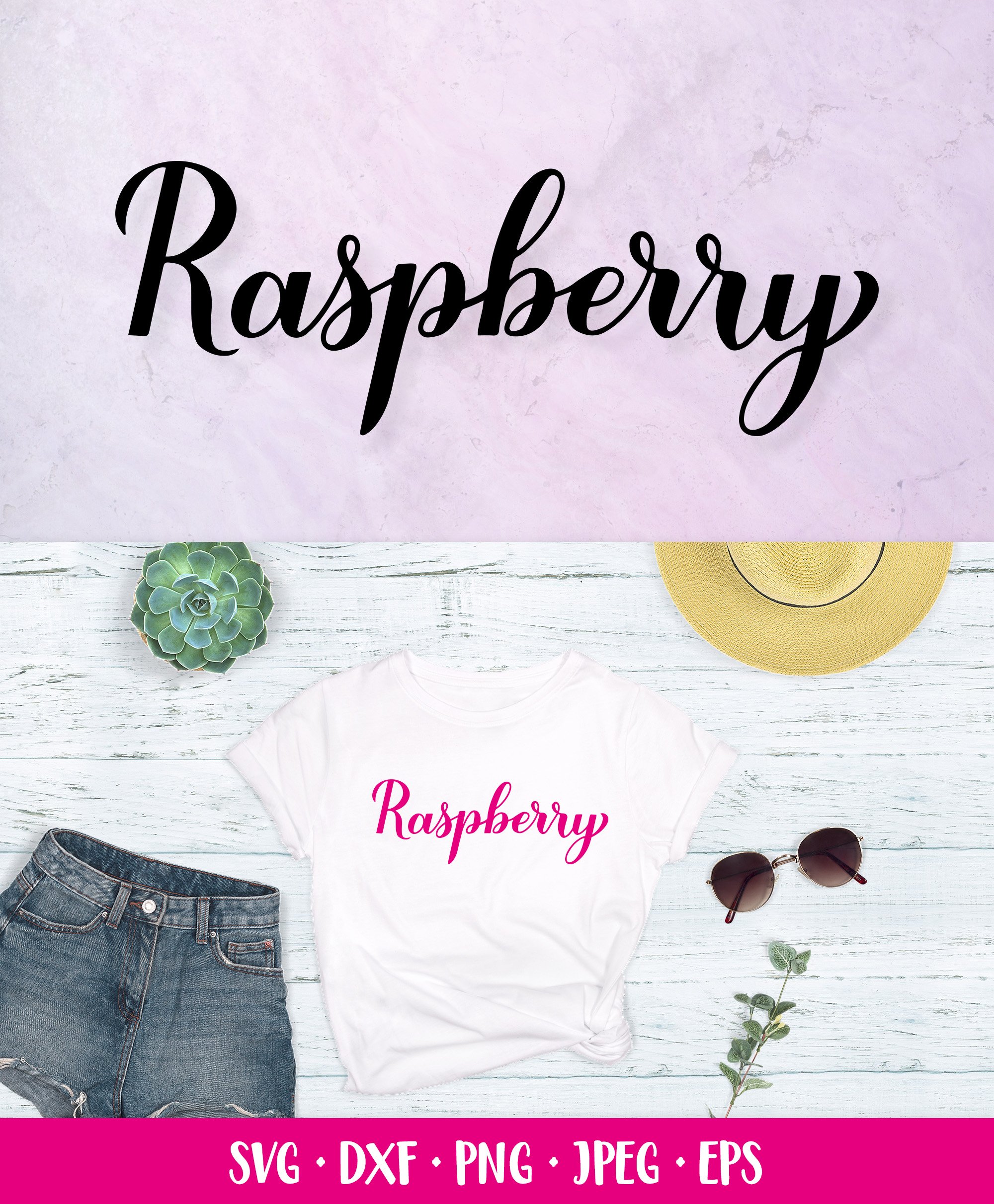 Raspberry hand lettered SVG (2063183)