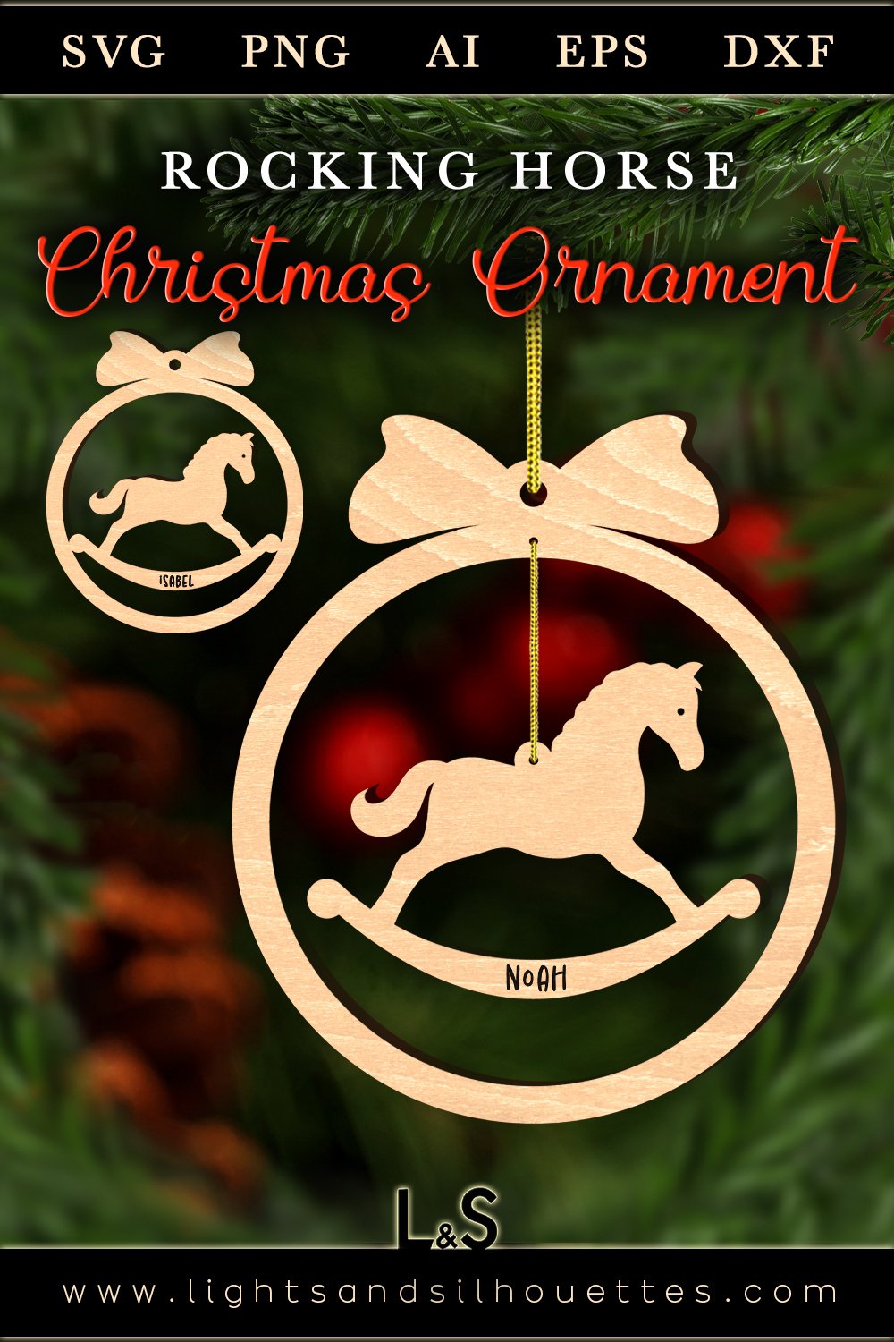 Rocking Horse Ornament | Baby's First Christmas Ornament Svg