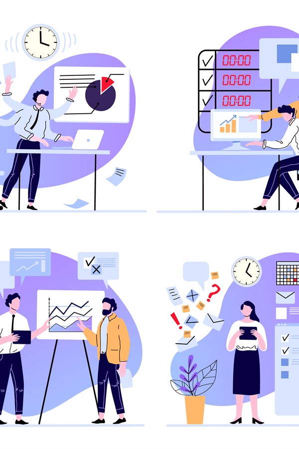 Organized office work. Task planner, time management