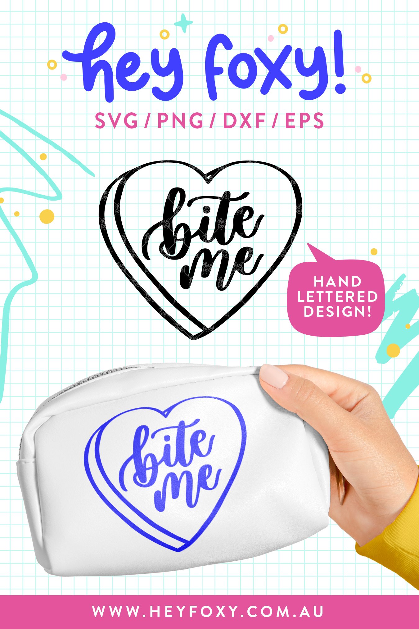 Bite Me Candy Heart SVG - Conversation Heart SVG
