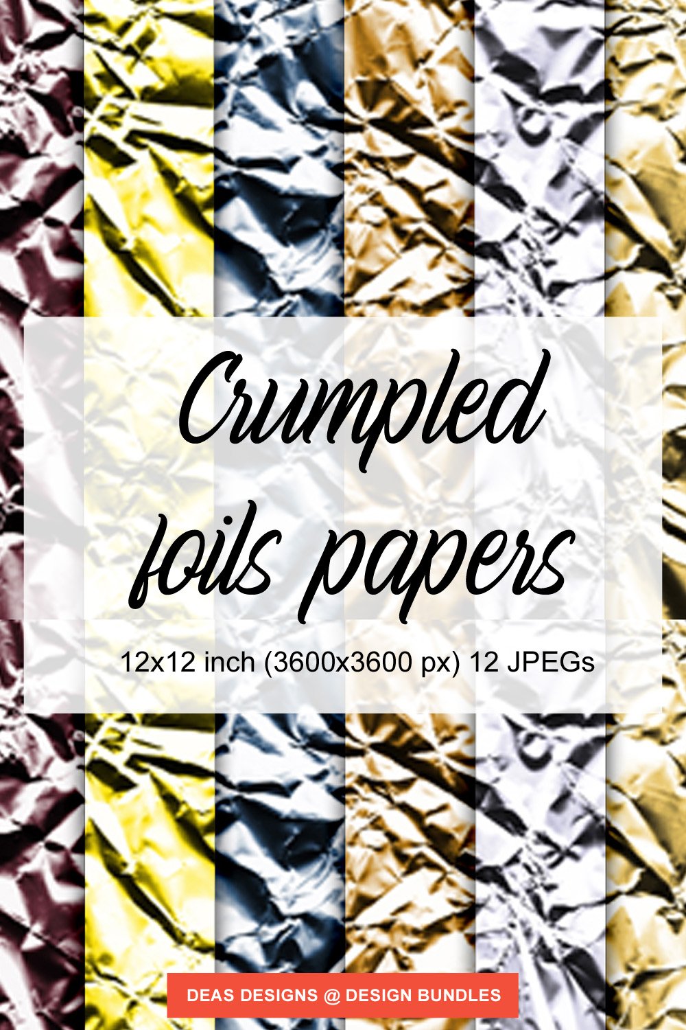 Crumpled foils digital papers