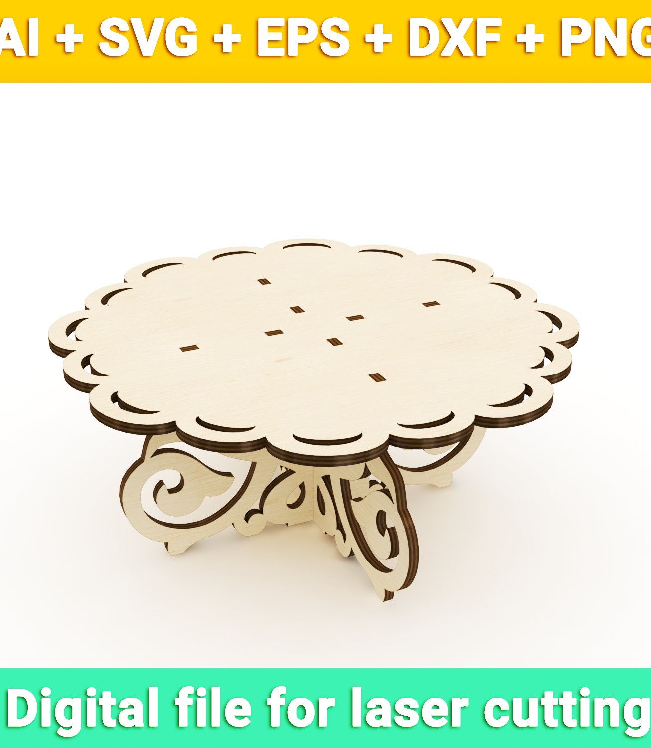 Pattern cake stand 30 cm vector for CNC svg vector file