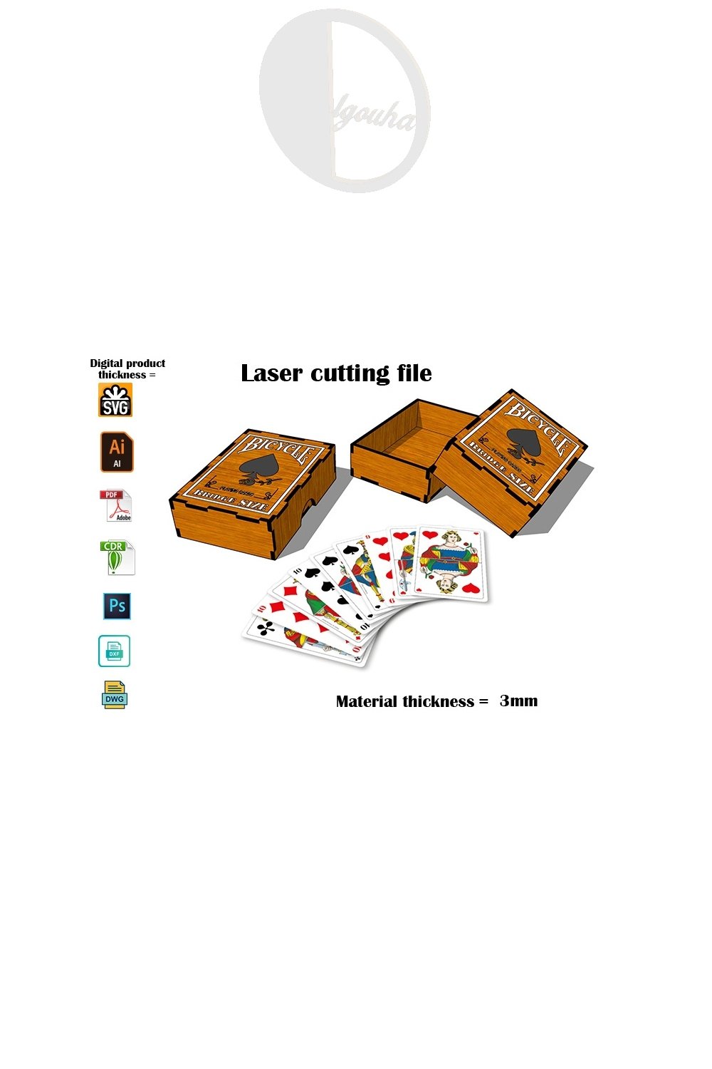 Card Box SVG 3mm- Laser Cutting File