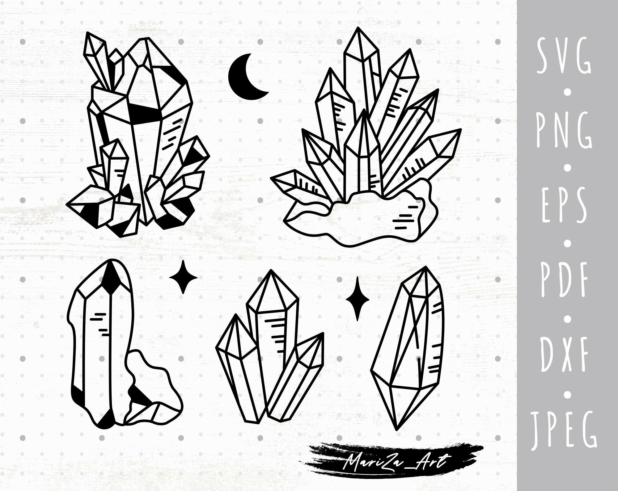 Magic crystal and gems SVG bundle