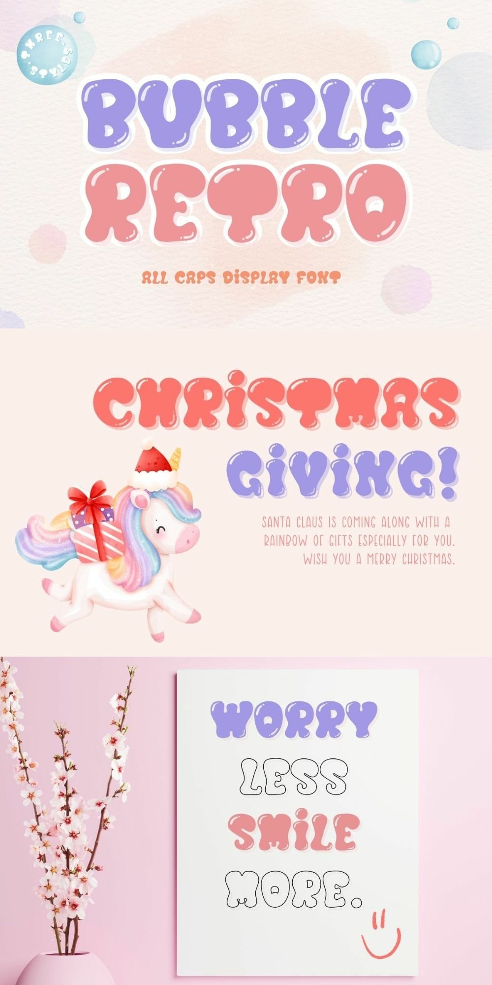 Bubble Retro - Cute Display Font Trio