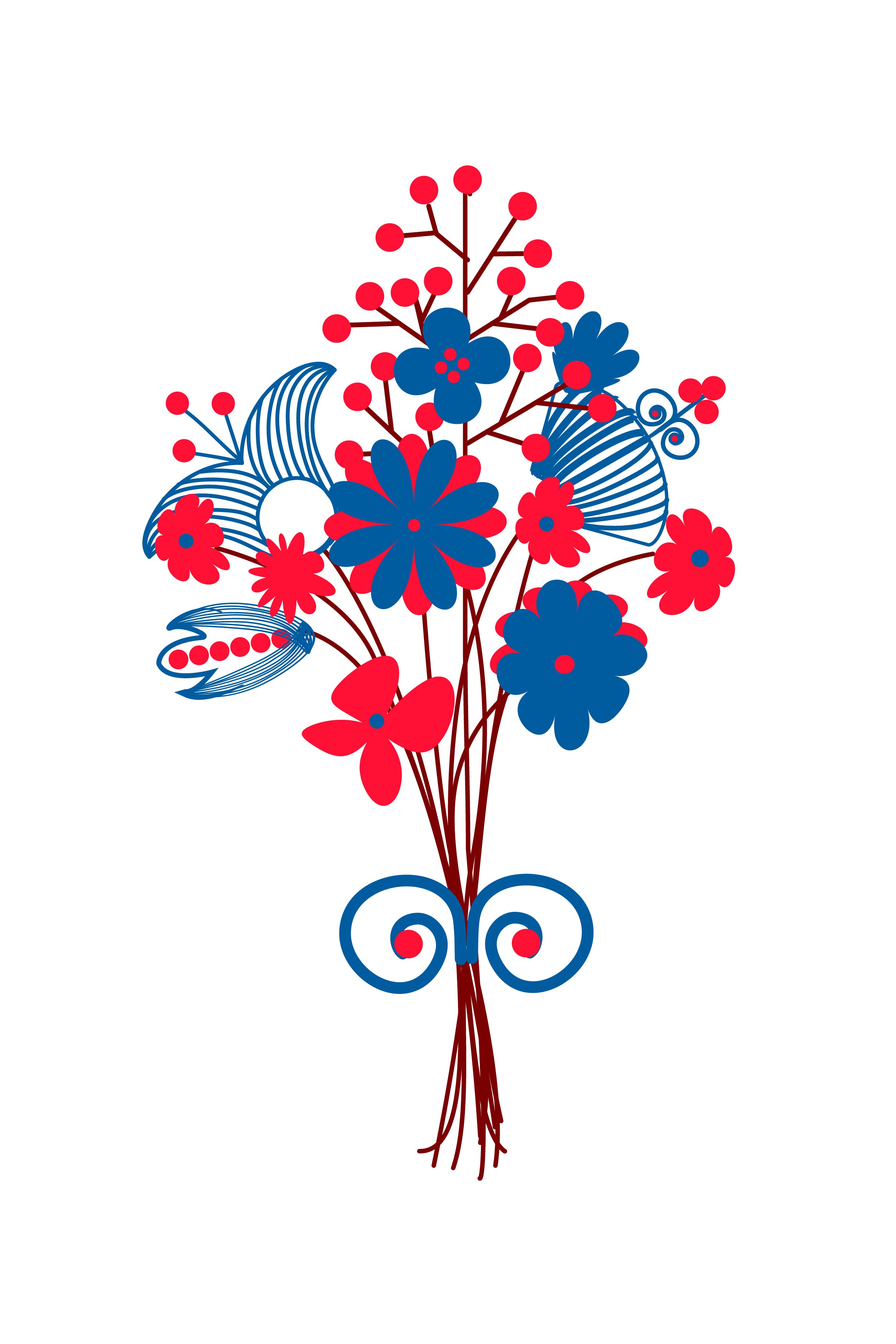 Scandinavia flower SVG. Scandi seamless Pattern.Bundle