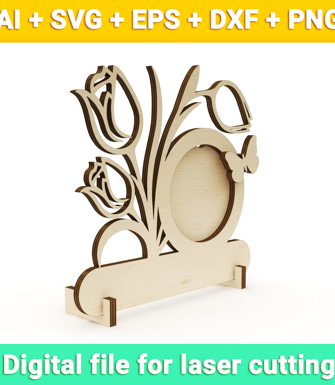Photo "Tulips" vector for CNC svg vector file
