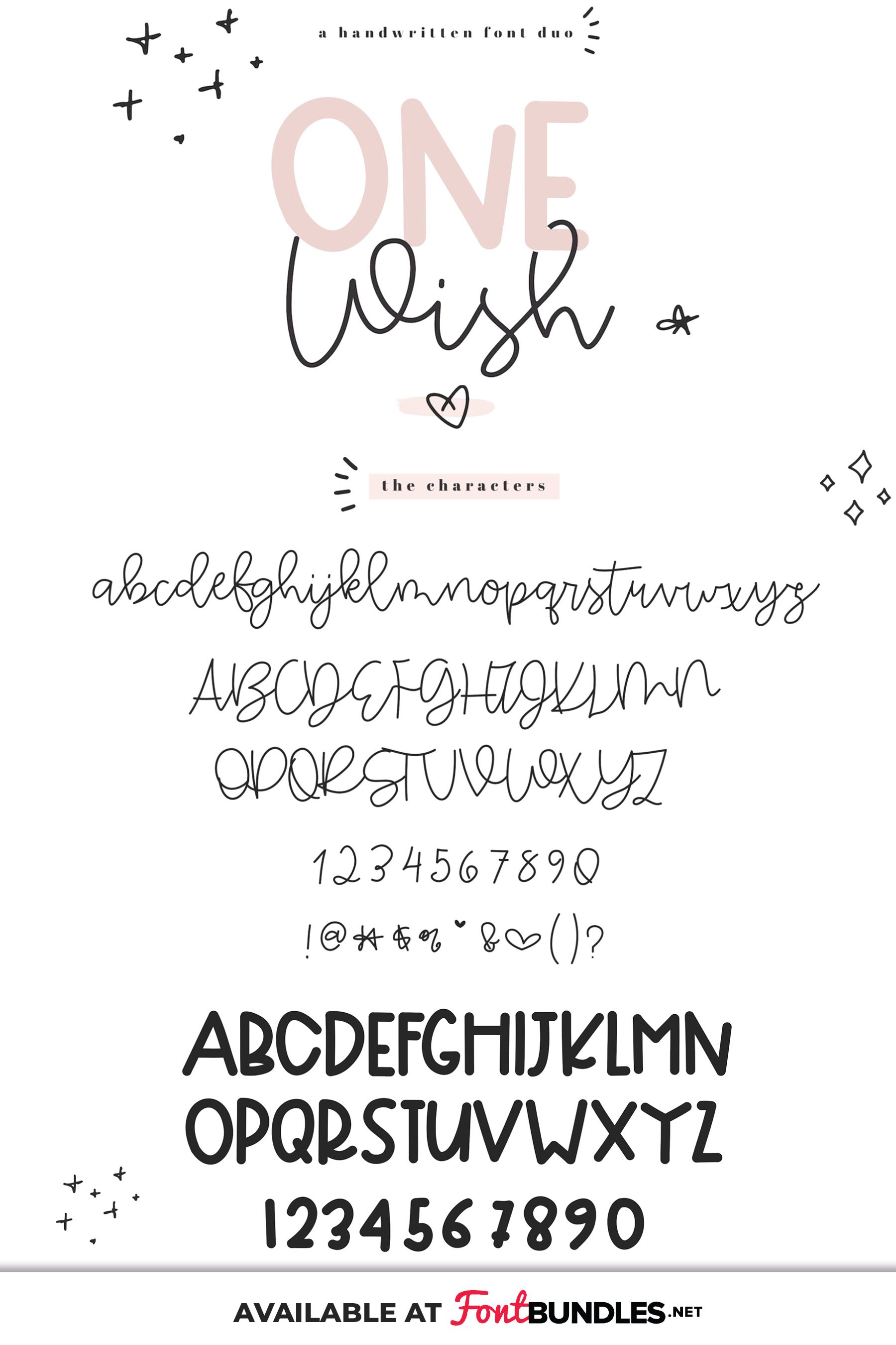 One Wish - Handwritten Script & Print Font Duo