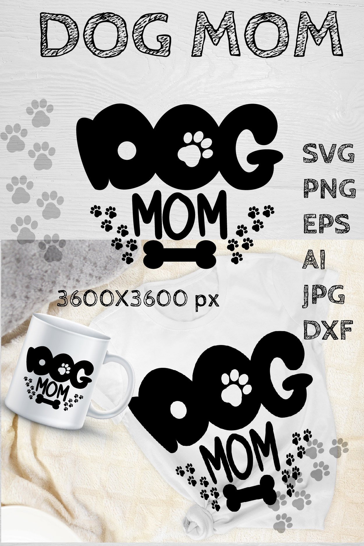 DOG MOM PRINT SVG DESIGN CUT FILES