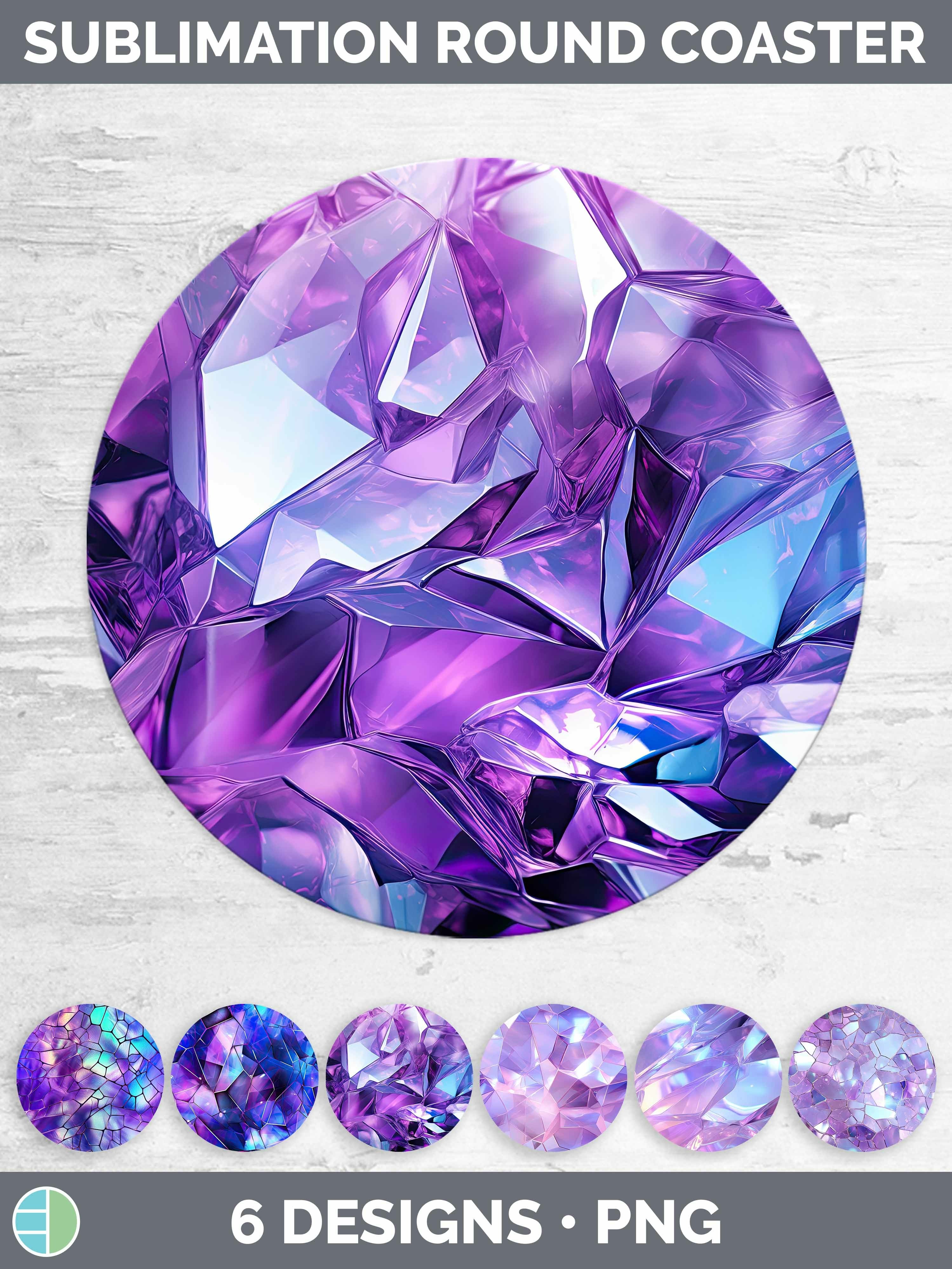 Holographic Purple Round Coaster | Bundle Coaster Designs