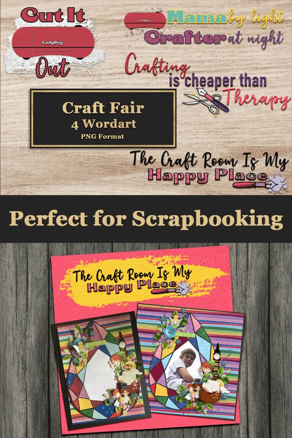 4 Craft Fair Word Art For Scrapbooking and Sublimation