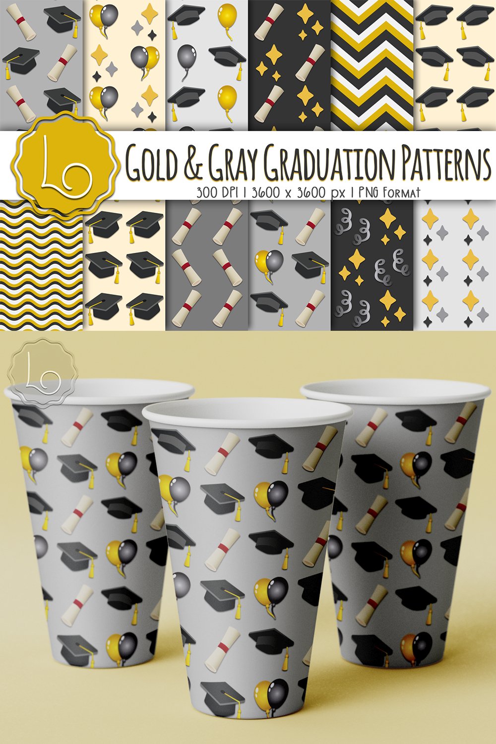 12 Gold and Gray Graduation Patterns